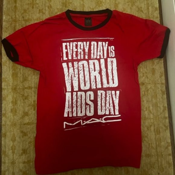 Tops | Mac Cosmetics World Aids Day Tshirt | Poshmark